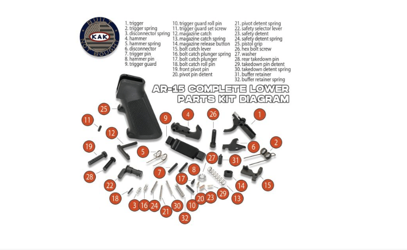 AR-15 Lower Parts Kit - Clear Bag - silverback-tactical